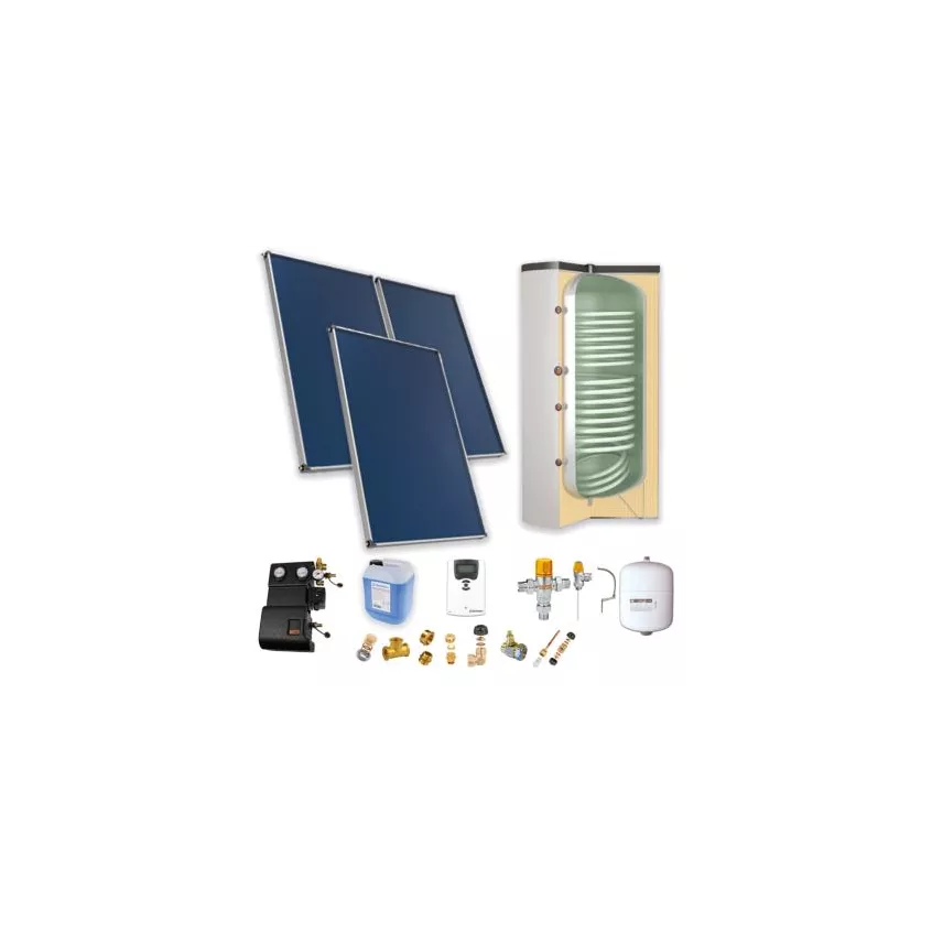 Kit Chauffe eau Solaire 300L +1 Source Primaire 3 Panneaux - ECO BRICOLAGE